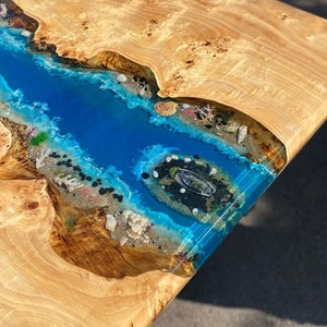 Ocean Table, Epoxy Dining Table, Custom 115 X 48 Poplar Wood Ocean ...
