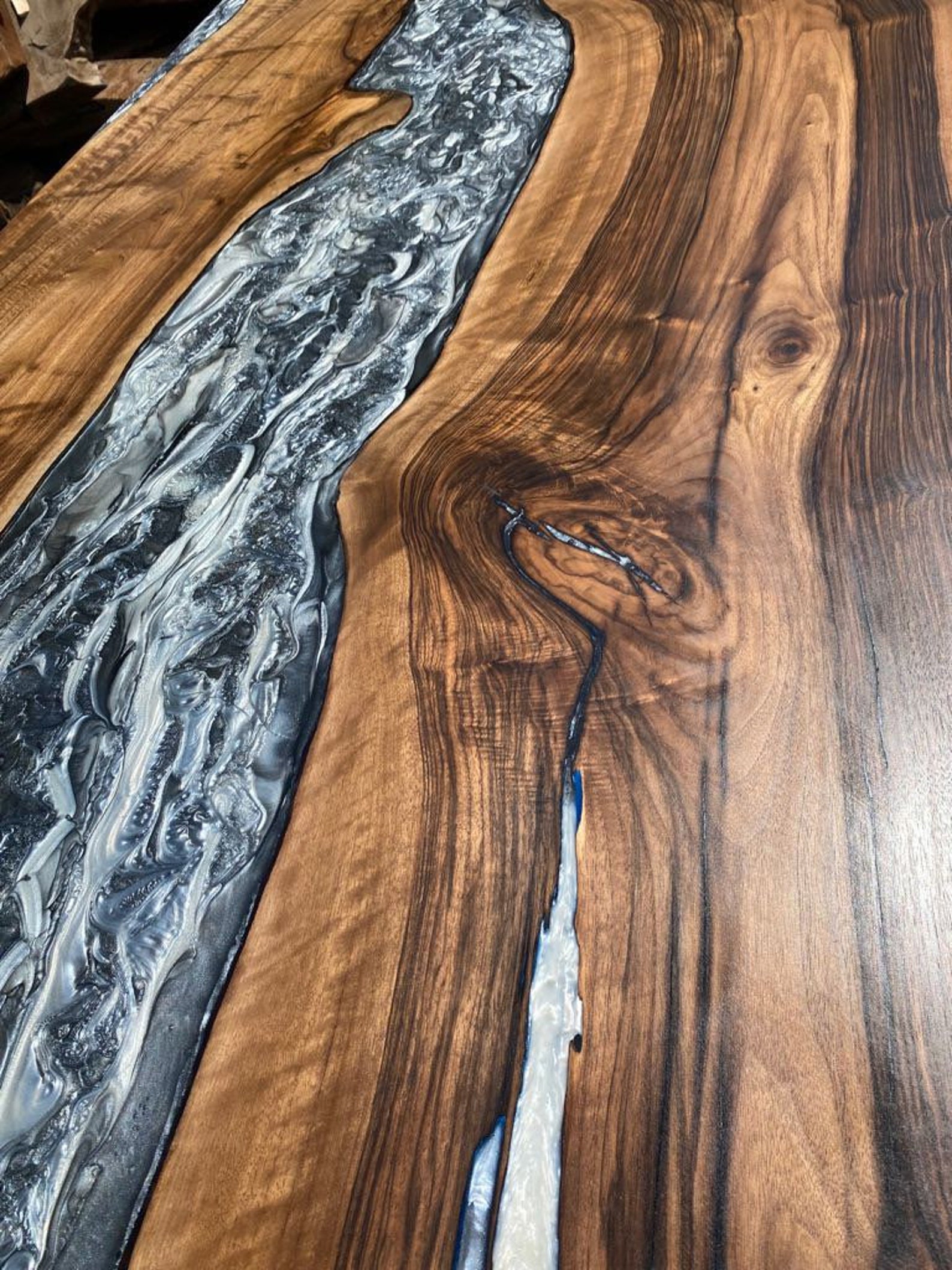 Epoxy Marble Table Conference Table Custom 96 X 42 Walnut | Etsy
