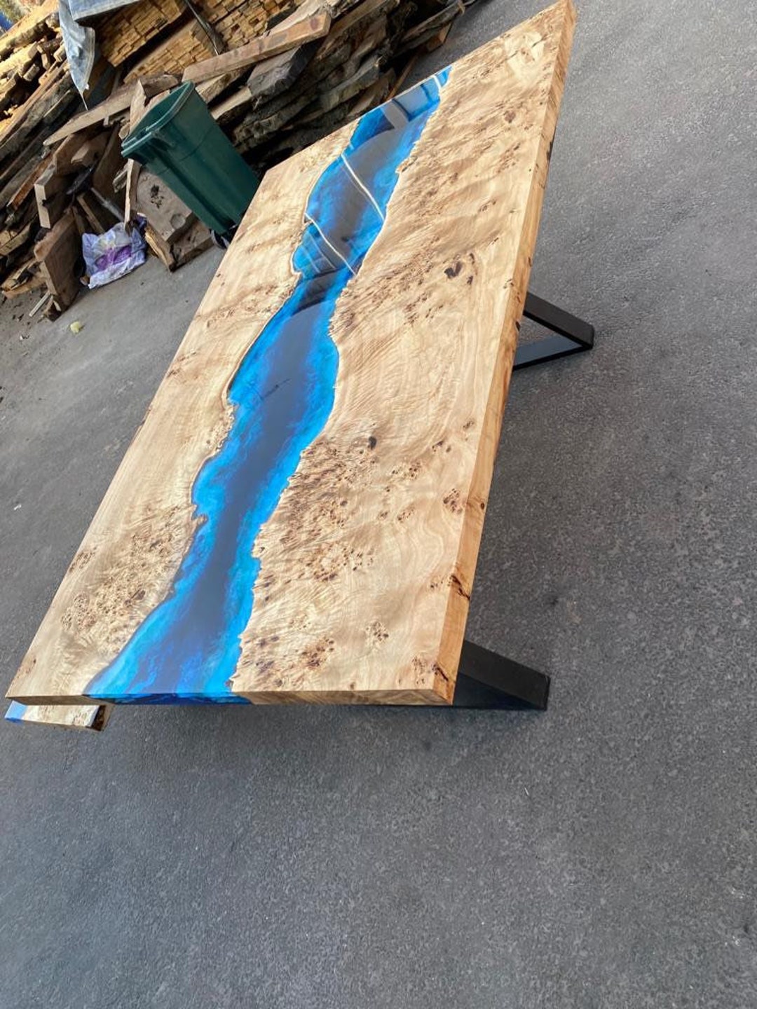 Epoxy Dining Table, Epoxy Ocean Table, Custom 72” X 42” Poplar Ocean ...