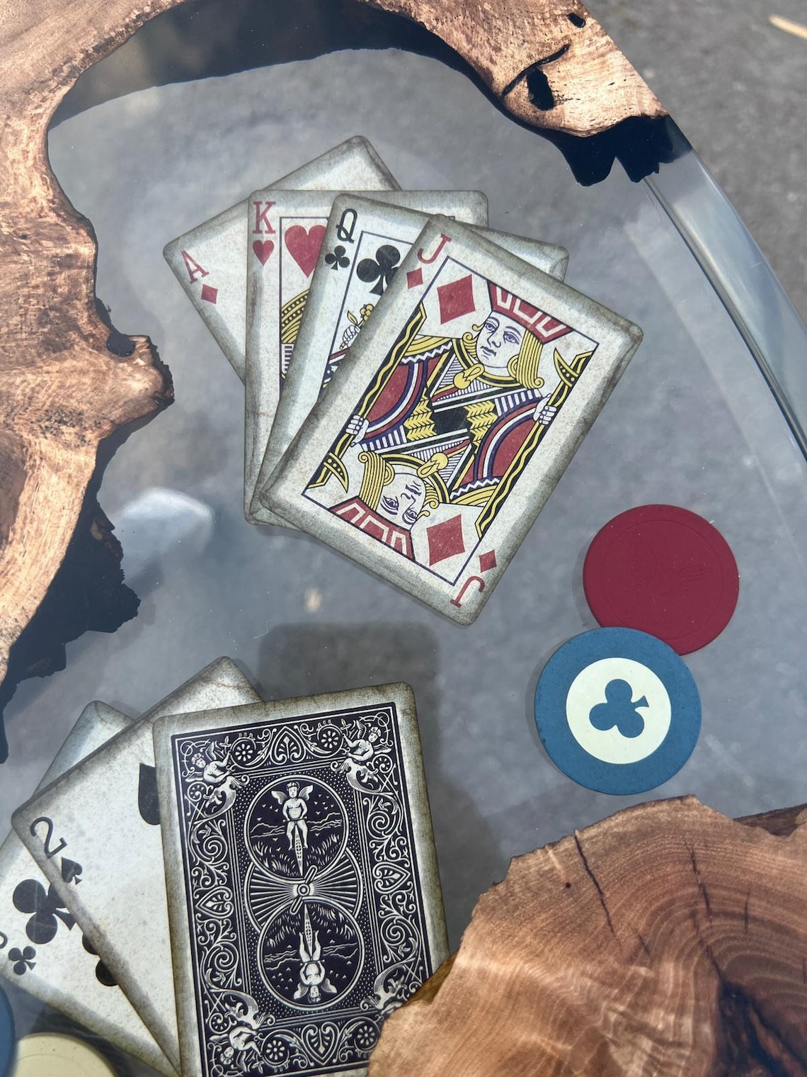 Walnut Round Epoxy Game Table Walnut Epoxy Gamble Table - Etsy