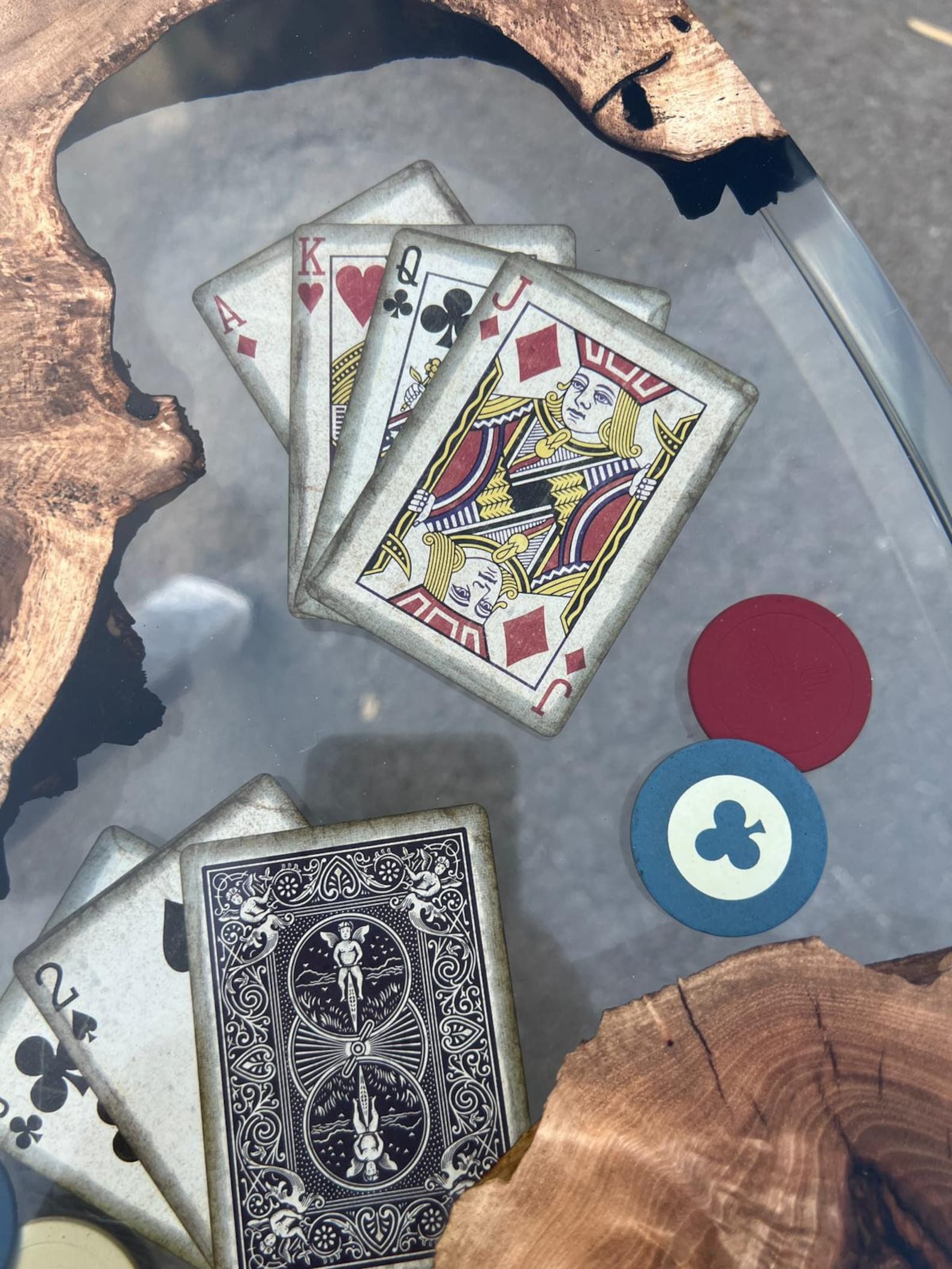 Walnut Round Epoxy Game Table Walnut Epoxy Gamble Table - Etsy