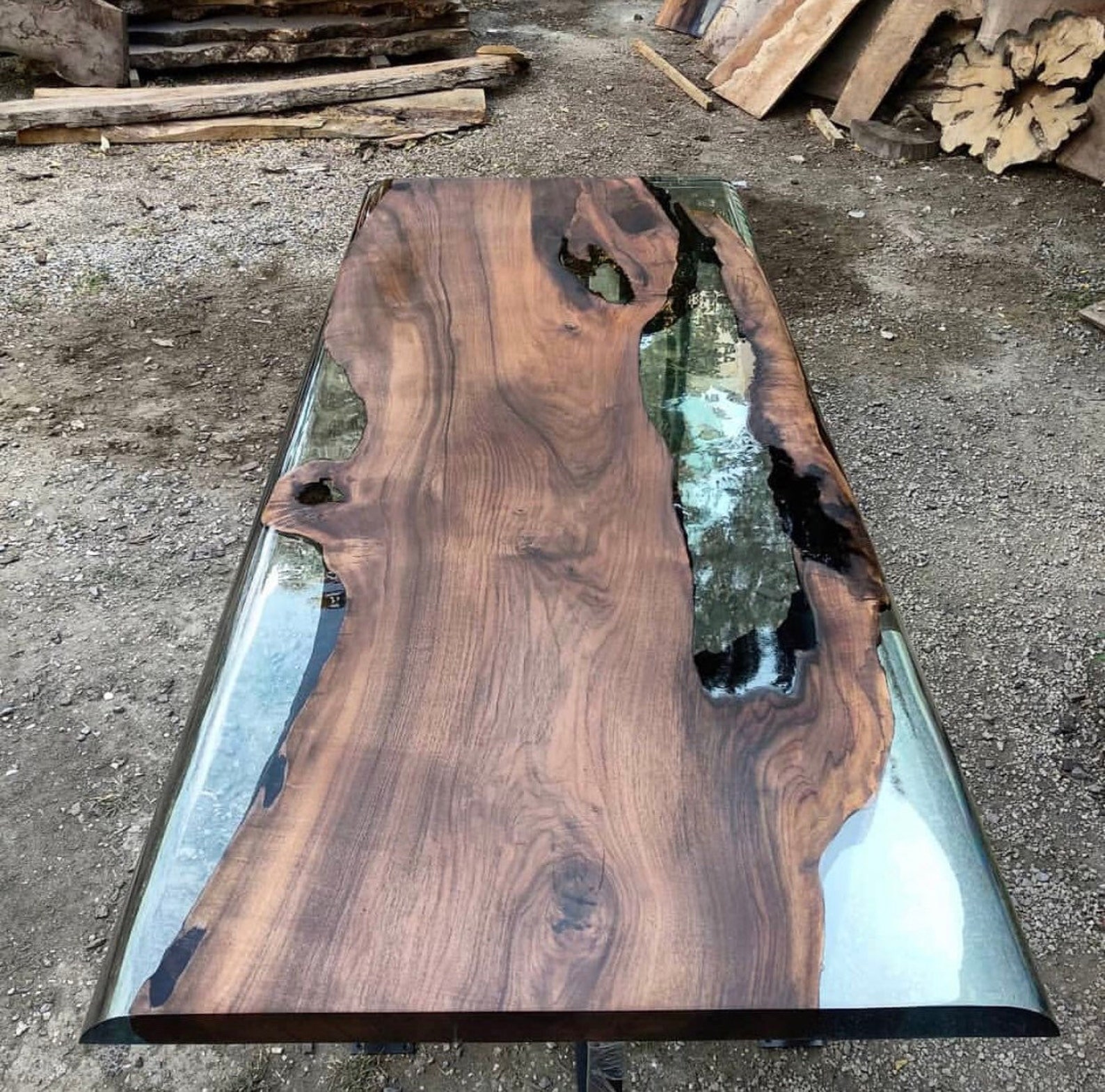 Epoxy Resin Table Made to Order Custom Wood Turquoise Epoxy - Etsy