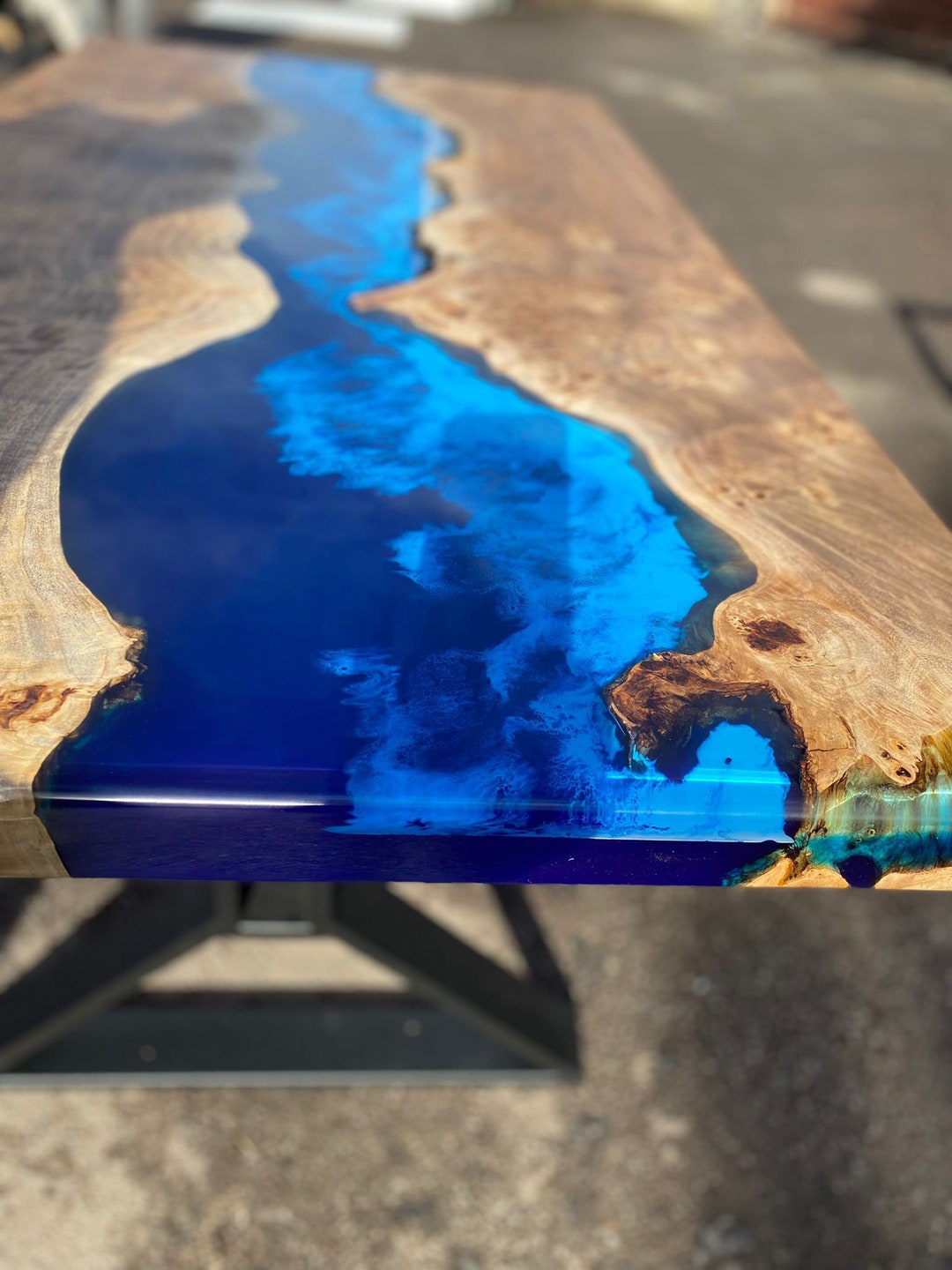 Epoxy Table, Epoxy Dining Table, Custom 155cm X 80cm Poplar Wood Table ...