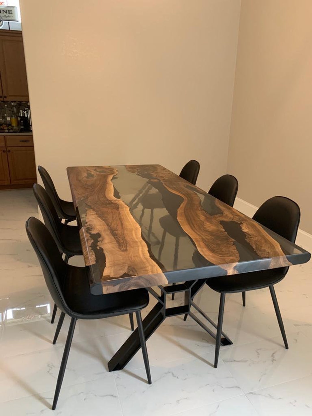 Live Edge Table, Epoxy Table, Epoxy Dining Table, Custom 84 X 36 Walnut ...