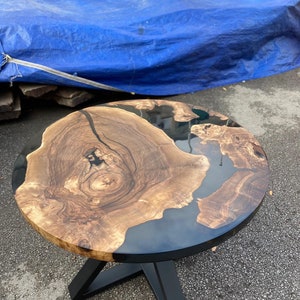 Epoxy Round Table, Epoxy Dining Table, Walnut Epoxy River Table, Custom ...