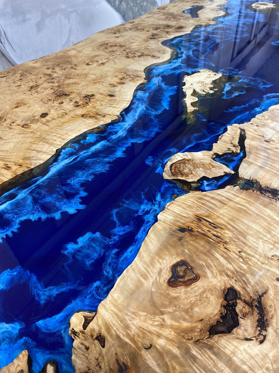 Epoxy Table, Epoxy Dining Table, Poplar Wood Epoxy River Table, Custom ...