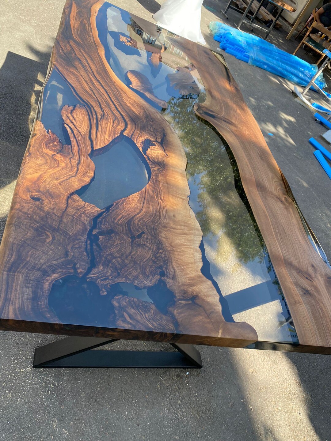 Epoxy Table, Epoxy Dining Table, Walnut Epoxy River Table, Custom 84” X ...