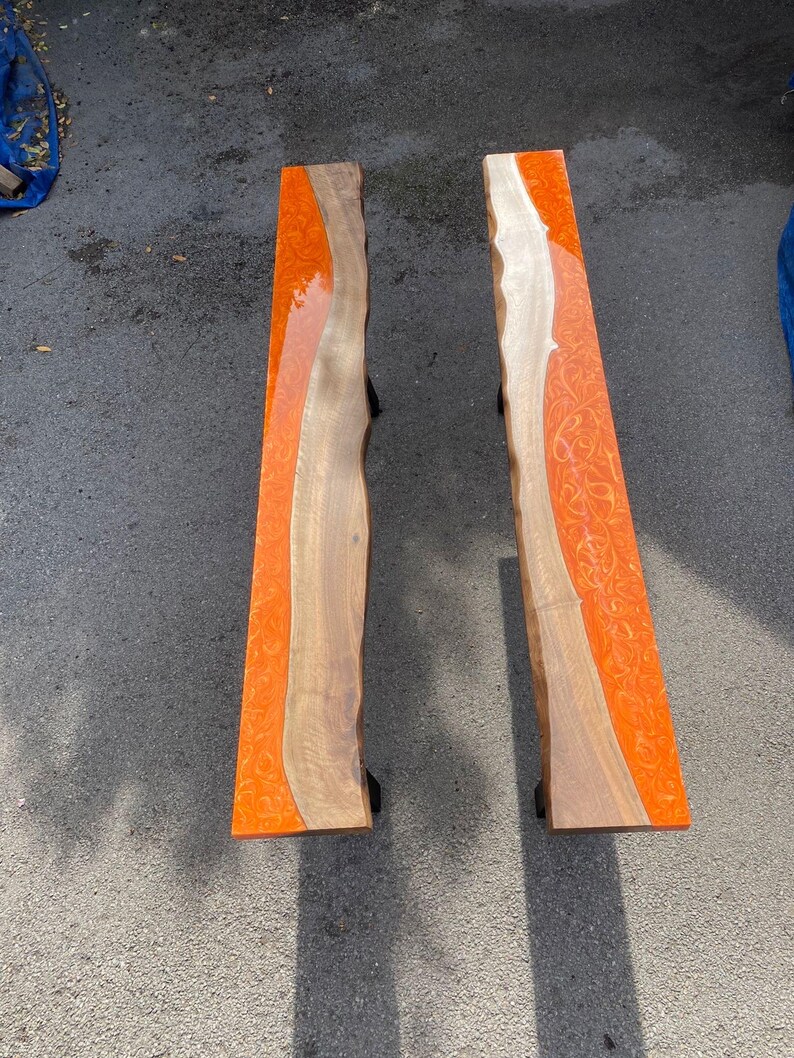 Custom River Epoxy Table, Custom 88” X 10” Poplar Epoxy Table, Lava ...