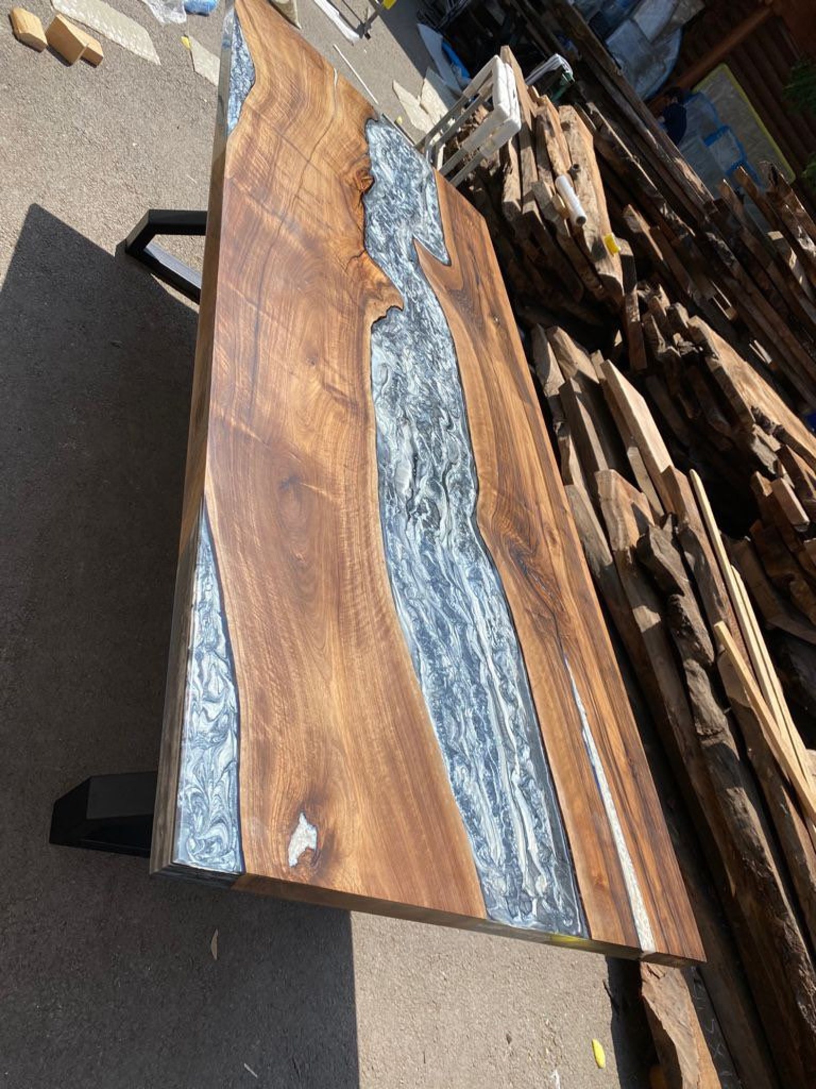 Epoxy Marble Table Conference Table Custom 96 X 42 Walnut - Etsy