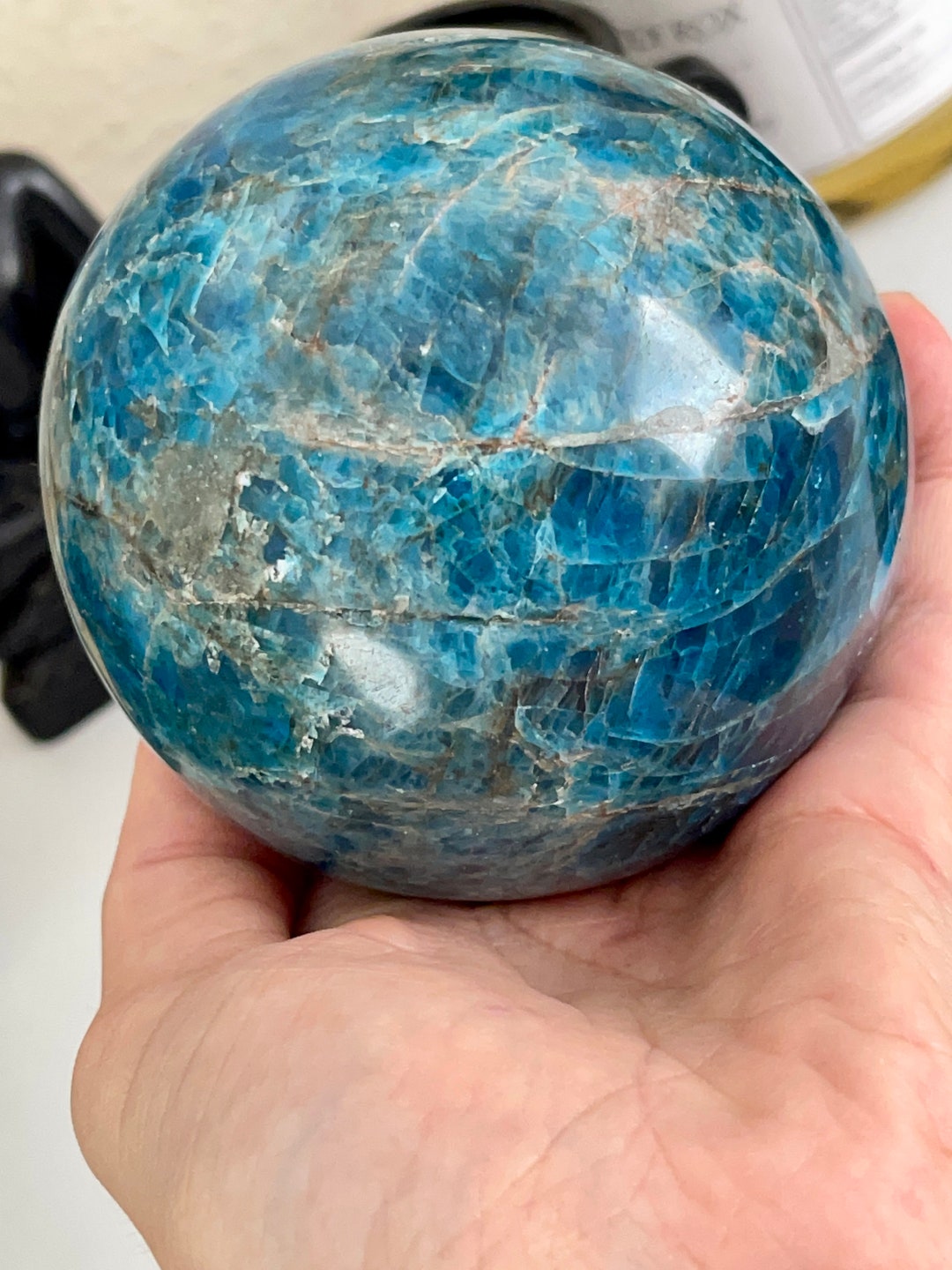 Blue Apatite XL Sphere - Etsy