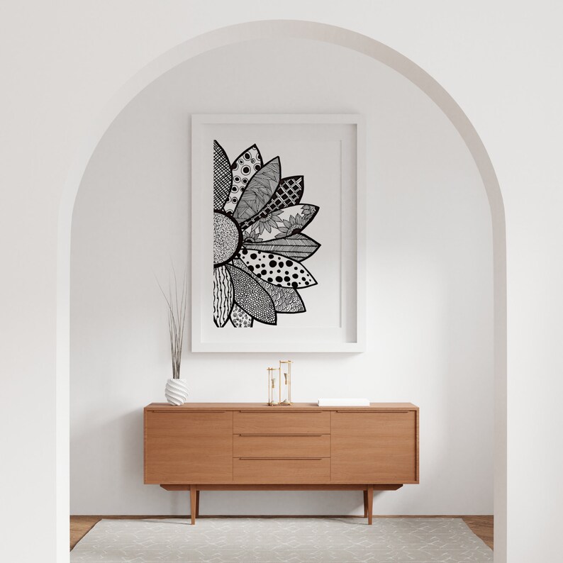 Meraki | Flowers | Geometric | Digital Print | Wall Art | Boho - Etsy