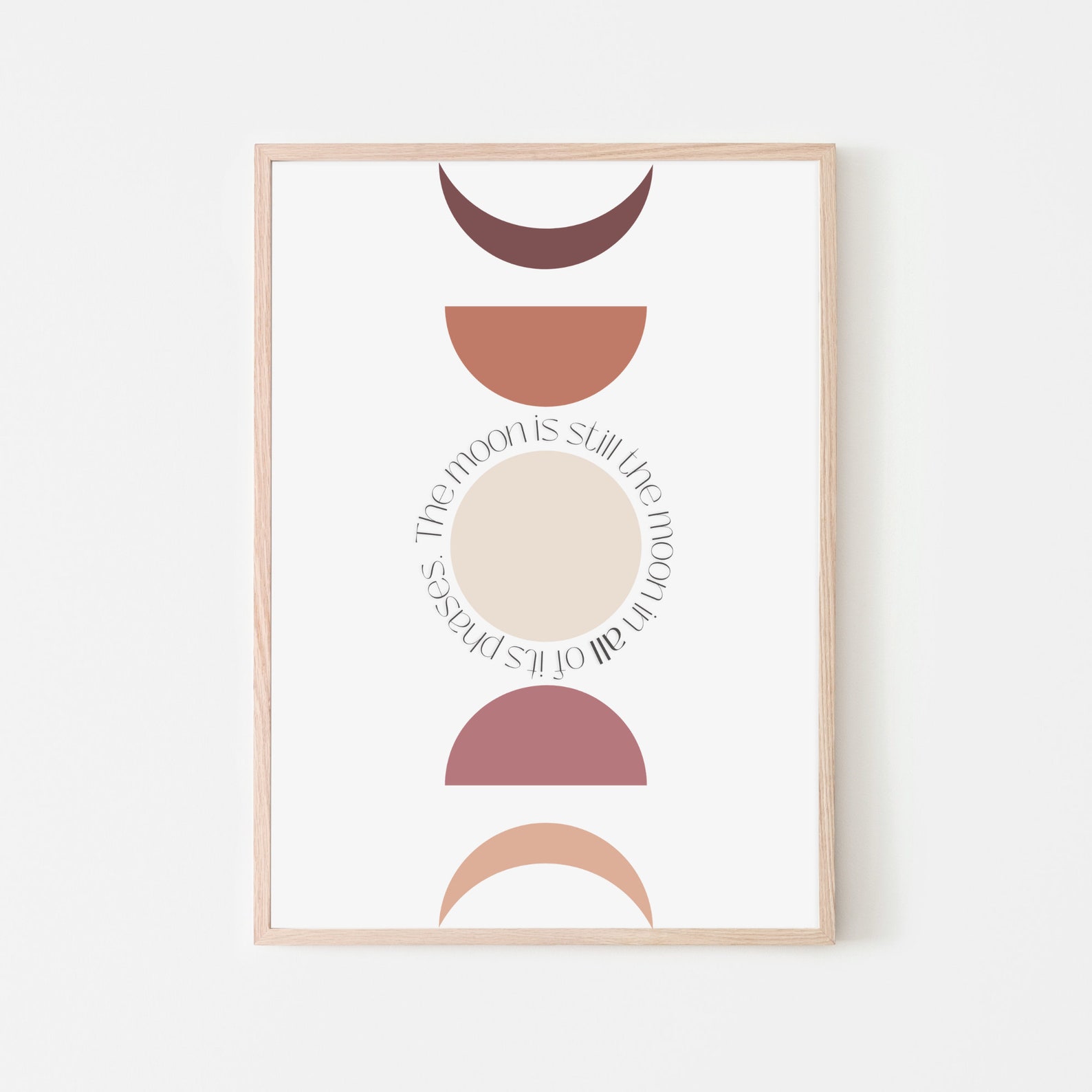 Moon Phase Boho Wall Art Modern Minimalist Digital - Etsy