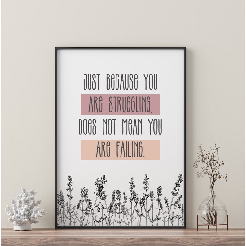 Struggling is Not Failing | Growth | Mental Health | Digital Art ...