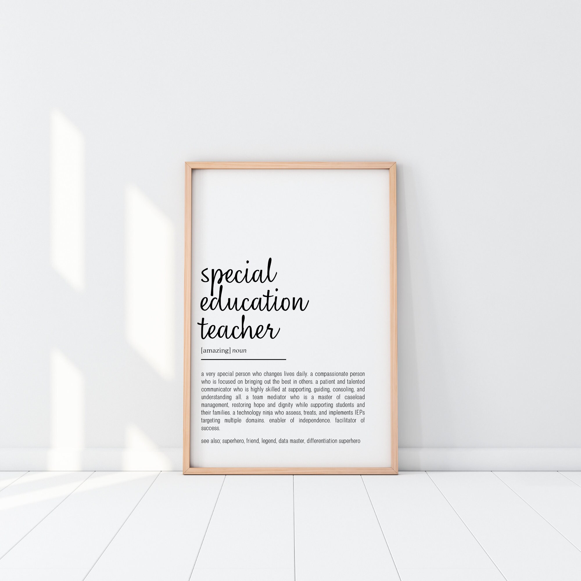 Special Ed Teacher | School | Digital Print | Wall Art | Education - Etsy
