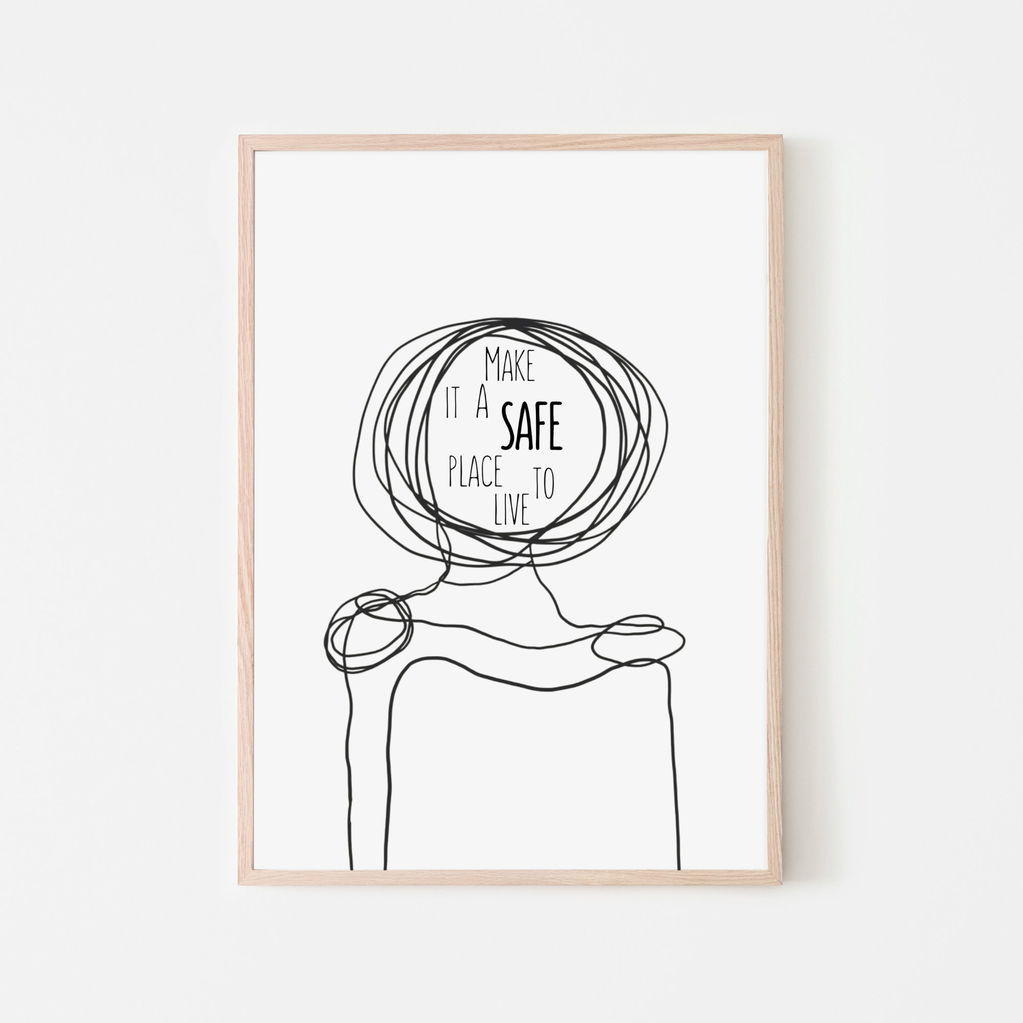 Safe Place | Mental Health | Art Print | Therapy | Trauma | Recovery ...