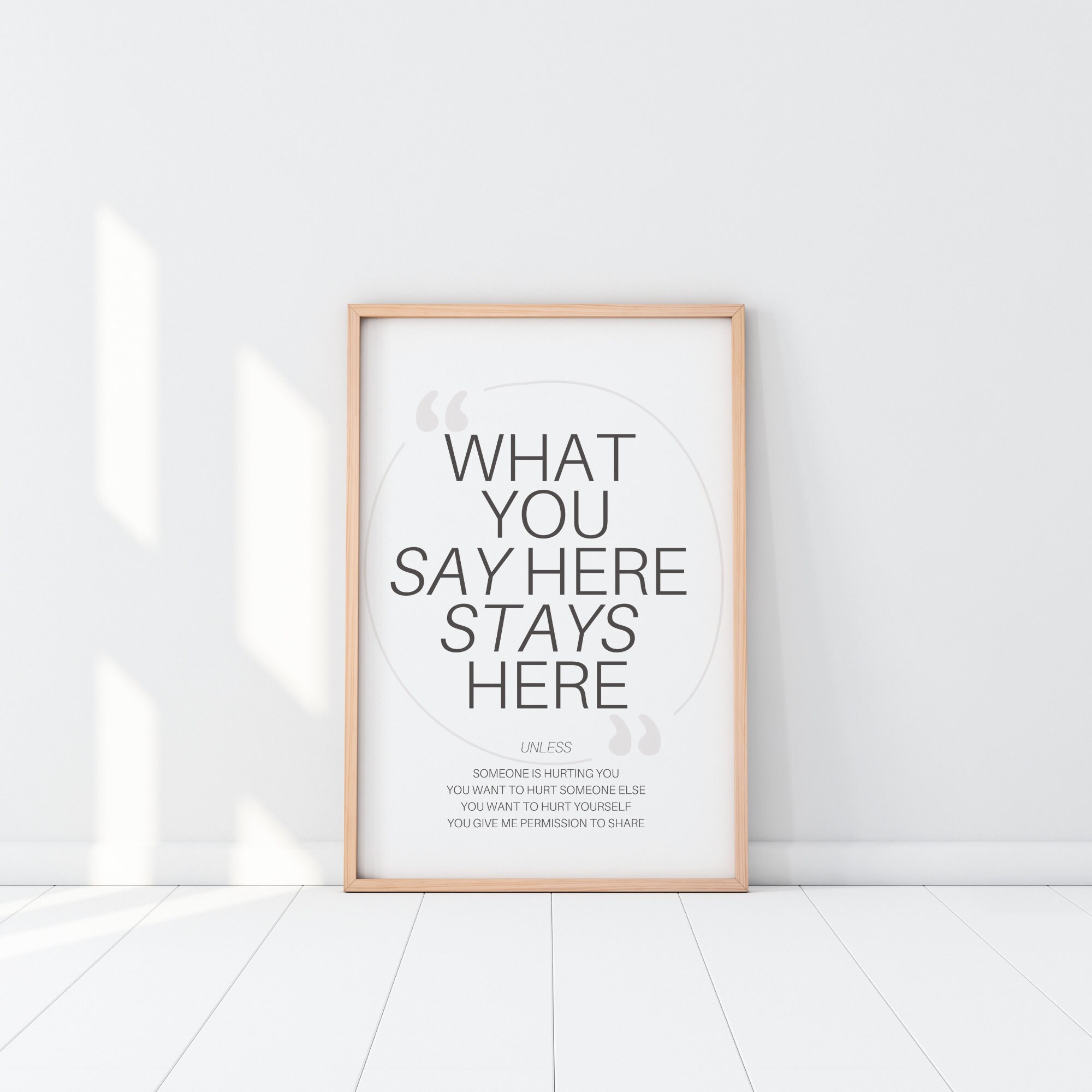 What You Say Here Mental Health Confidential Art Print Therapy - Etsy