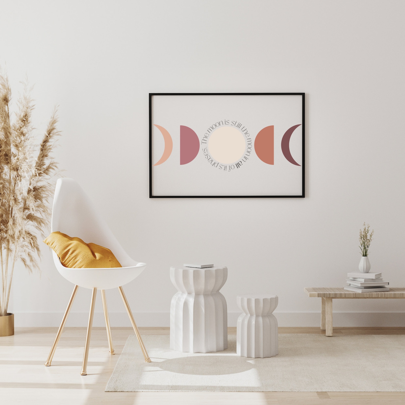 Moon Phase Boho Wall Art Modern Minimalist Digital - Etsy