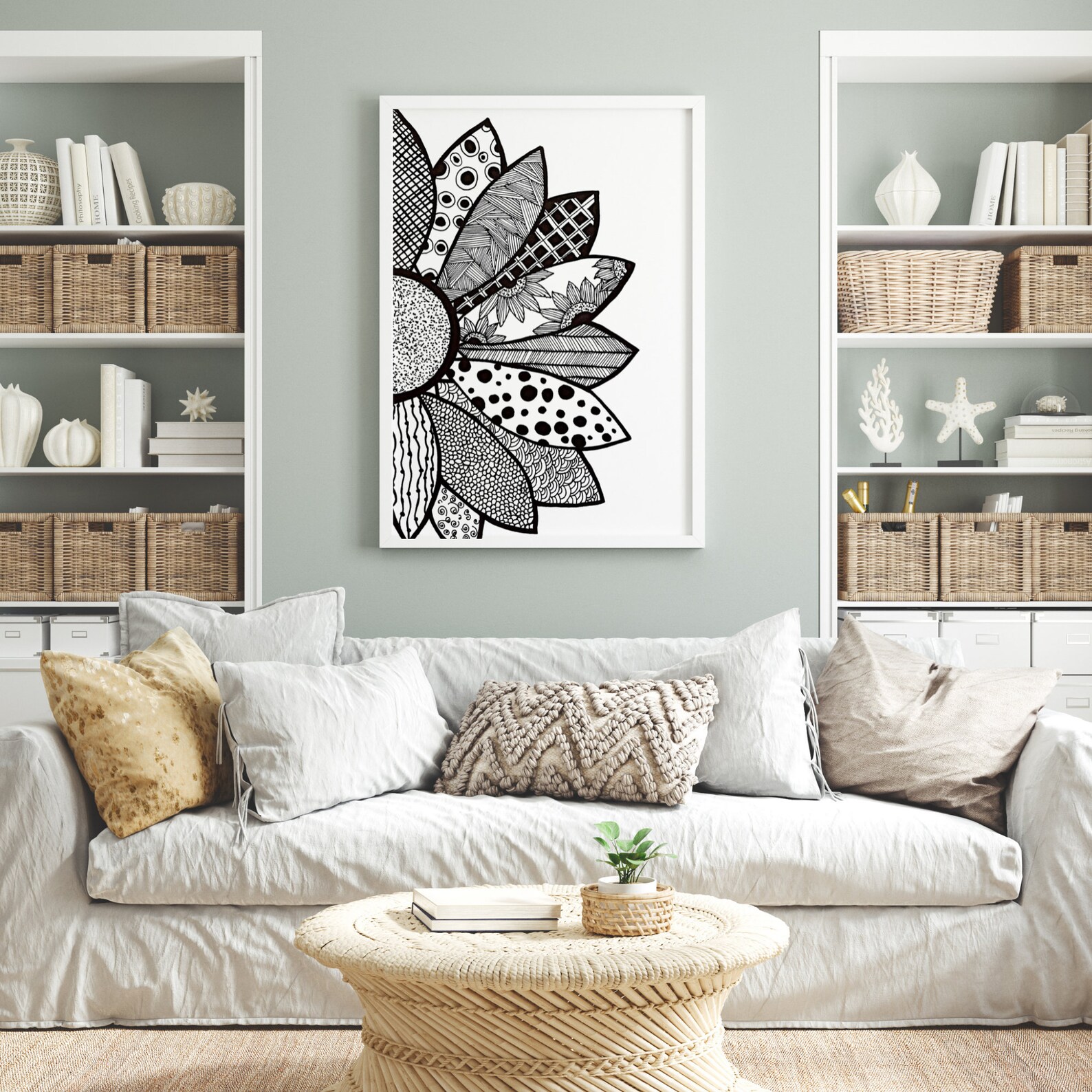 Meraki | Flowers | Geometric | Digital Print | Wall Art | Boho - Etsy