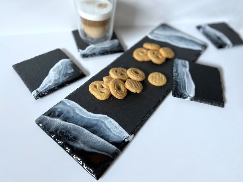 Resin Slate Charcuterie Board Christmas Gift Slate Serving Tray ...