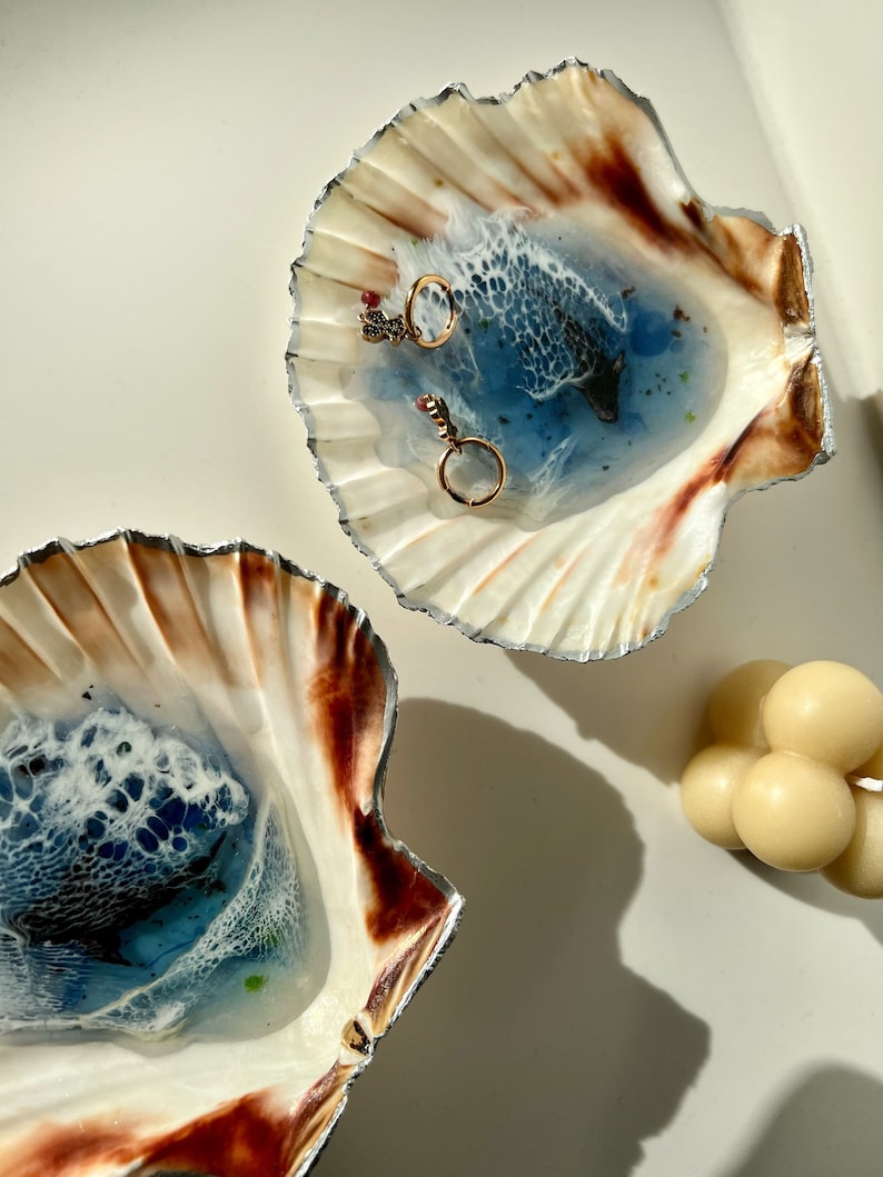 Scallop Clam Shell Mini Ocean Resin Trinket Resin Jewellery - Etsy