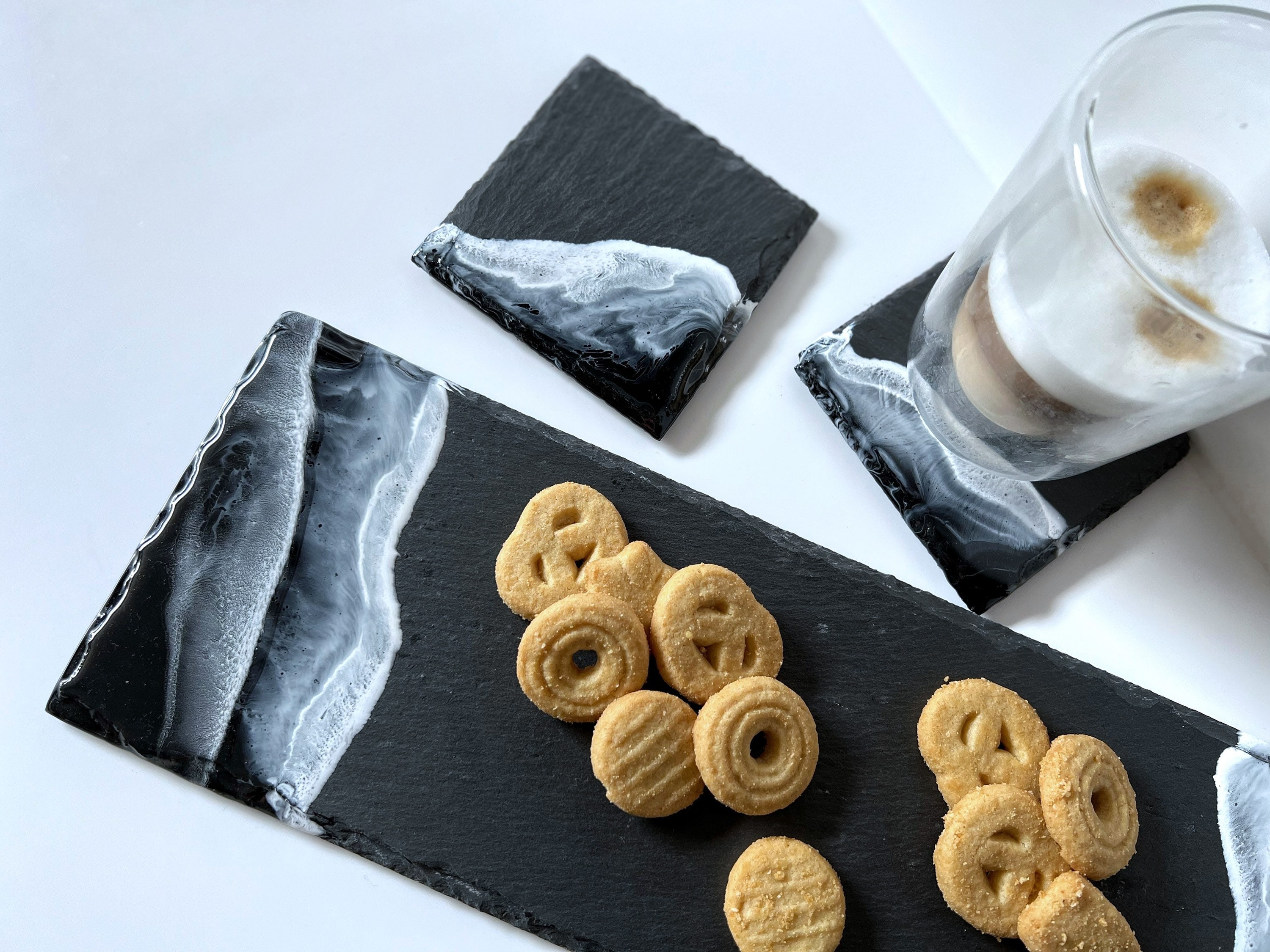 Resin Slate Charcuterie Board Christmas Gift Slate Serving Tray ...