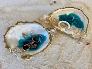 Ocean Shell Ring Dish ,resin Jewelry Dish Beach Wedding Oyster Shell ...