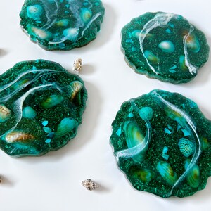 Teal Agate Coaster Set Geode Coasters Resin Coasters Christmas Gift ...