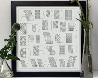 Blackwork Letters Pattern - Etsy