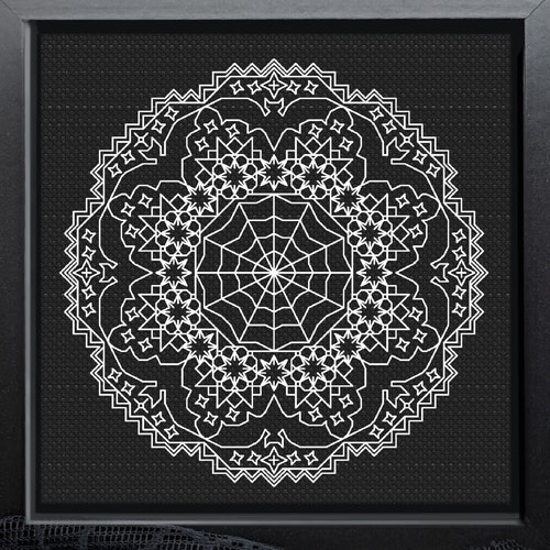 Halloween Blackwork Spooky Doilies Bats and Cobweb PDF - Etsy