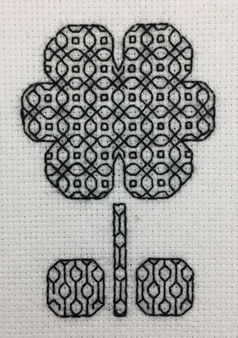 Folk Flowers Blackwork Pattern, PDF Blackwork Embroidery Chart, Floral ...