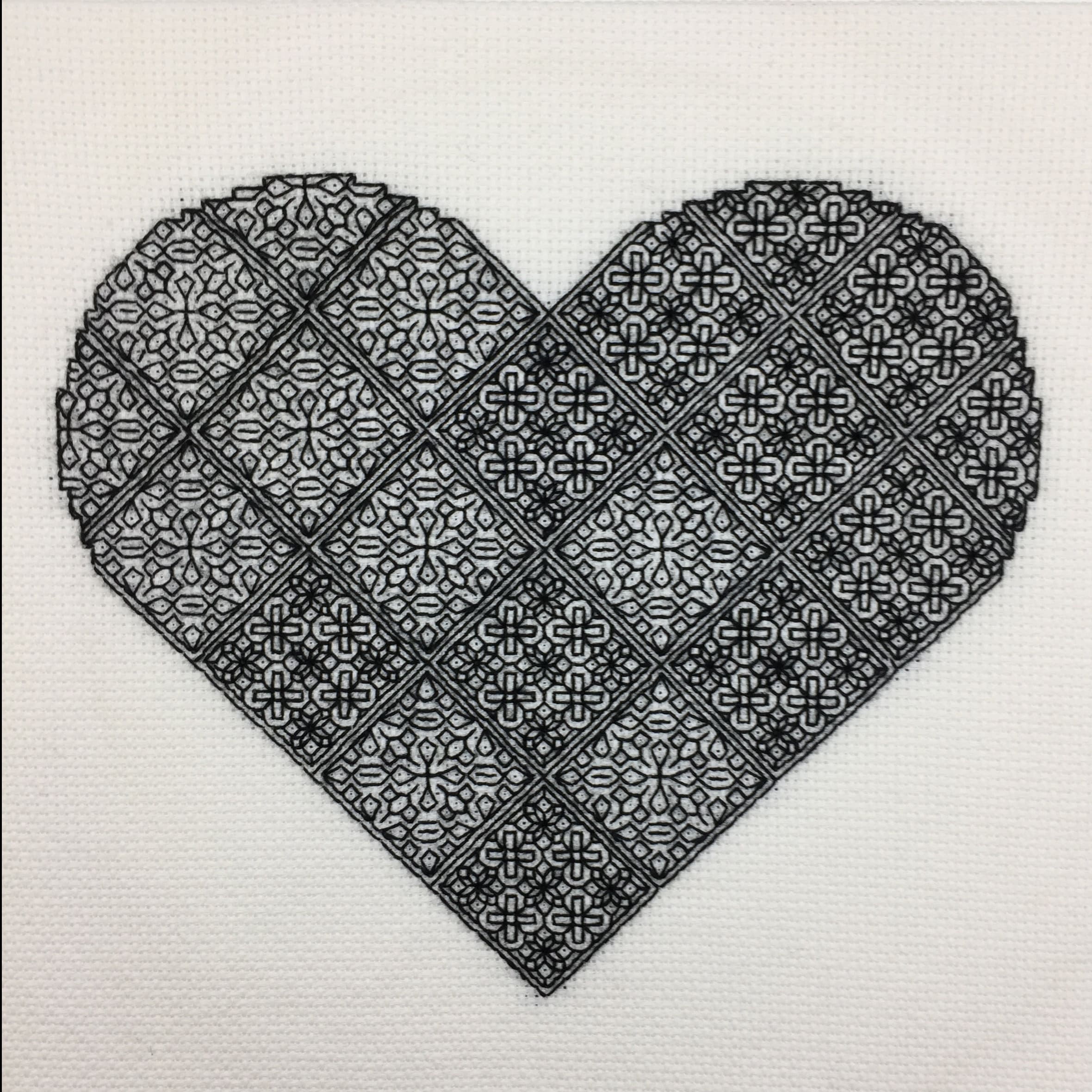 Danish Heart Blackwork Pattern PDF Blackwork Embroidery - Etsy