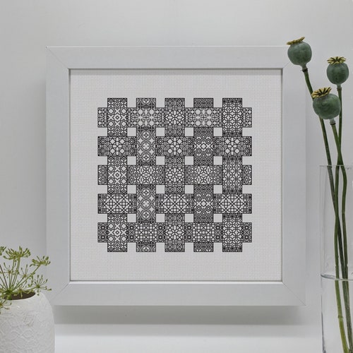 Graduated Blackwork Sampler PDF Blackwork Embroidery Chart - Etsy