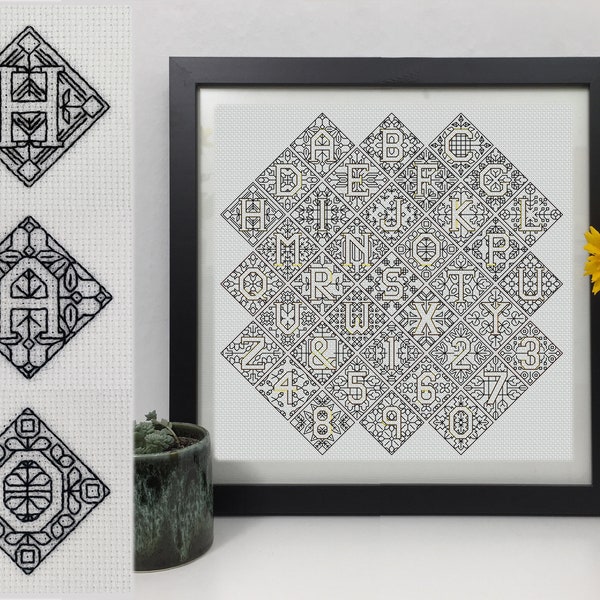 Blackwork Alphabet - Etsy