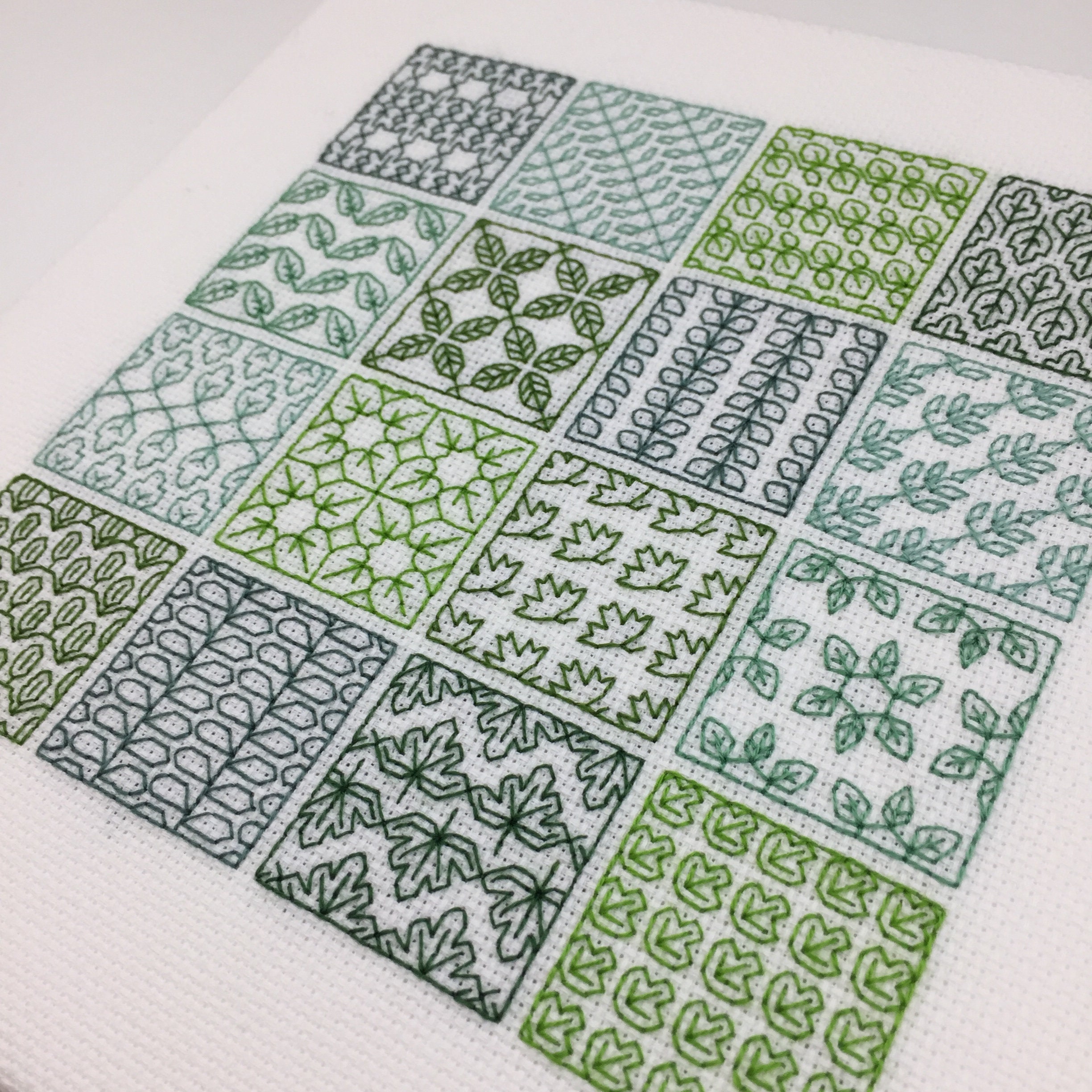 Blackwork Pattern, PDF Blackwork Embroidery Chart, Botanicals Leaves ...