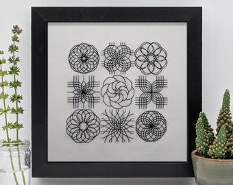Geometry Adventures 7, PDF Blackwork Embroidery Chart, Botanical ...