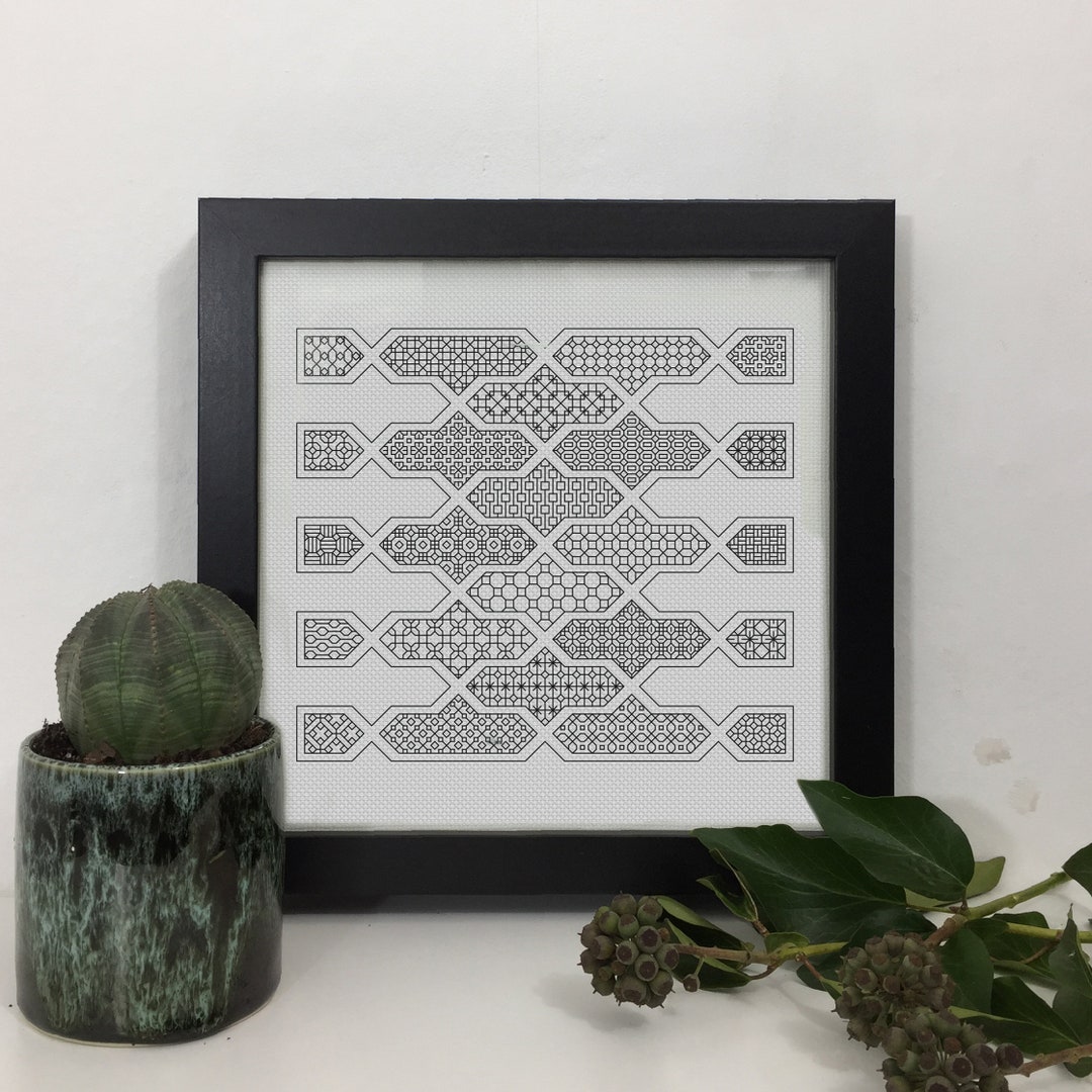 Blackwork Celtic Knot Sampler Pattern, PDF Blackwork Embroidery Chart ...