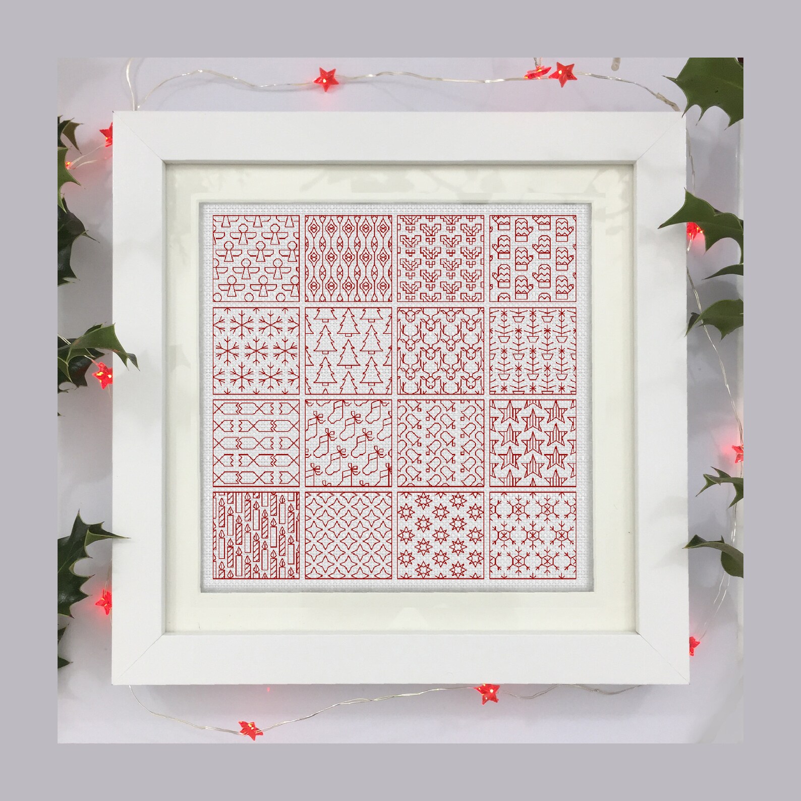 Christmas Blackwork Pattern PDF Blackwork Embroidery Chart - Etsy UK
