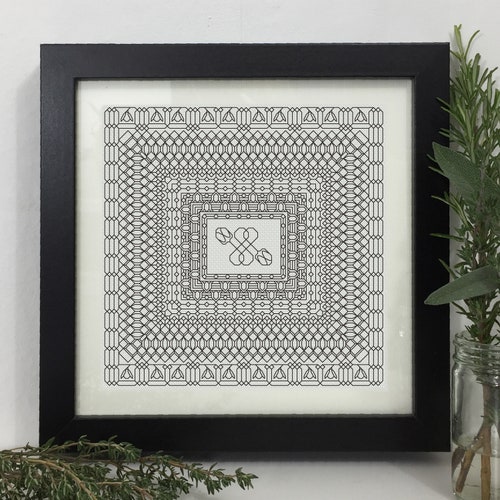 Lattice Blackwork Sampler Pattern - Etsy
