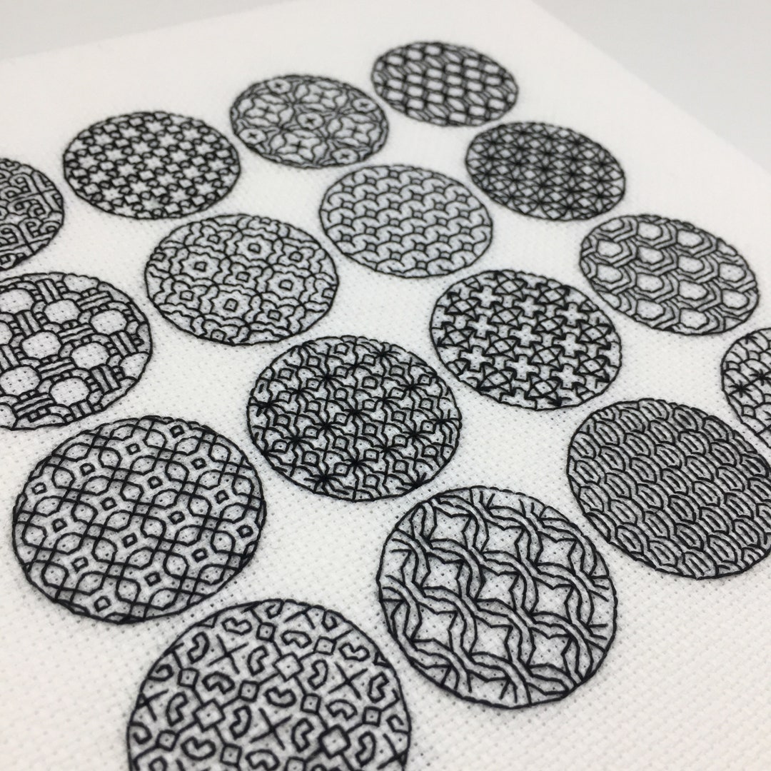 Circles Sampler Blackwork Pattern, PDF Blackwork Embroidery Chart ...