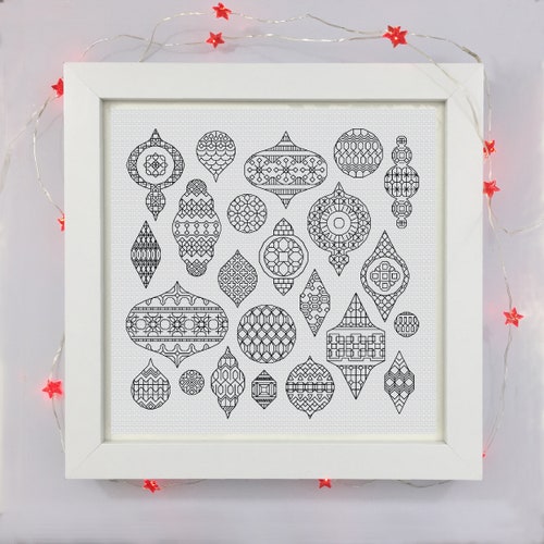 Christmas Blackwork Pattern PDF Blackwork Embroidery Chart - Etsy