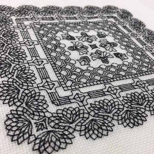 Graduated Blackwork Sampler PDF Blackwork Embroidery Chart - Etsy