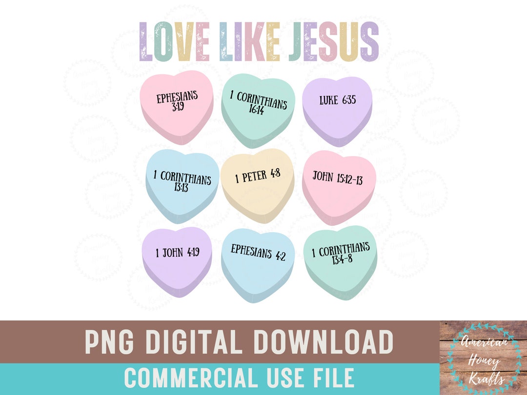 Love Like Jesus Valentine Edition PNG Trendy Christian Boho Bible Verse ...
