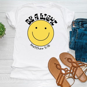 Be A Light PNG Trendy Smiley Face Positive Christian Boho Faith PNG ...
