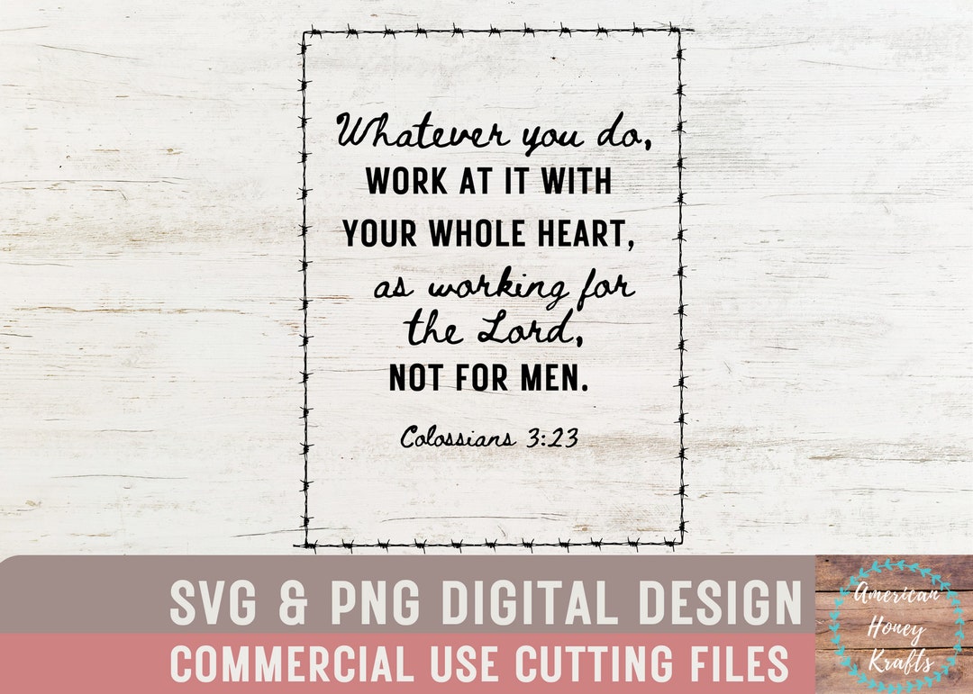 Colossians 3:23, Printable Art Bible Verses, Bible Verse SVG. Western Nursery, Cowboy Nursery ...