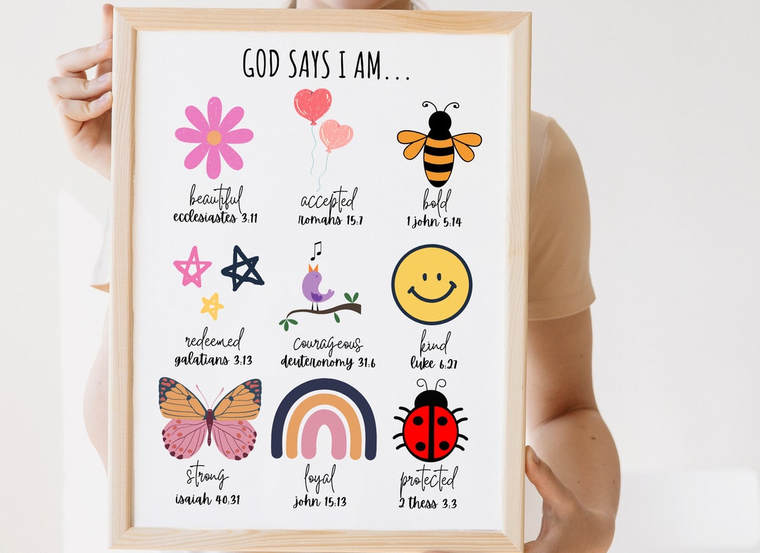 God Says I Am Positive Affirmation Sublimation Design PNG Digital ...