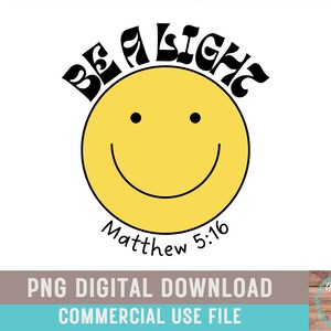 Be A Light PNG Trendy Smiley Face Positive Christian Boho Faith PNG ...