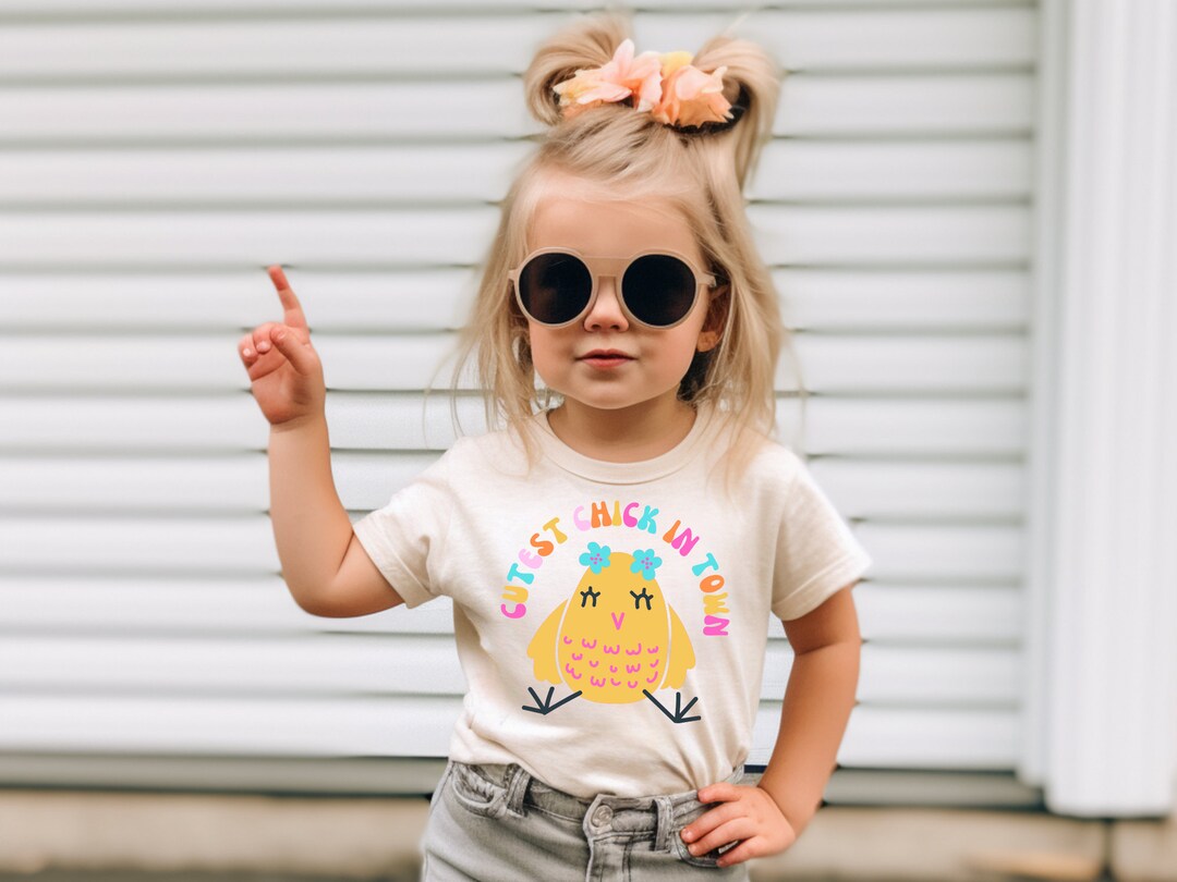 Cutest Chick in Town PNG Easter Girl Kids Girly Chickens Easter Shirt ...