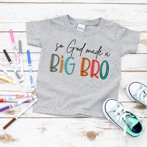 So God Made A Big Bro Lil Bro PNG Boho Big Brother Baby Announcement ...