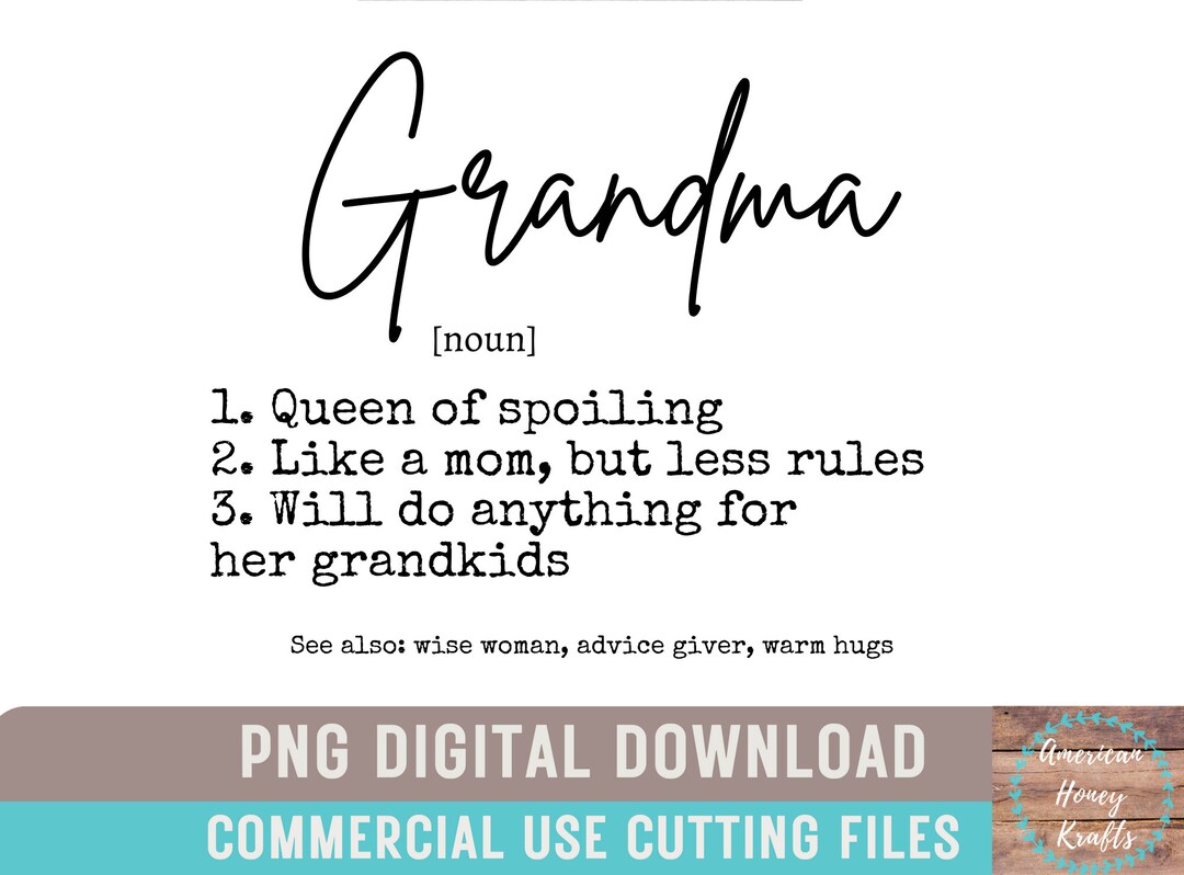 Grandma Definition PNG Grandma Gift Dictionary Printable Queen of ...