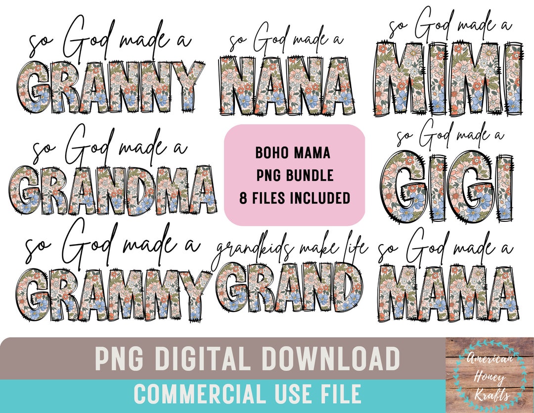 So God Made A Mama Bundle PNG Boho Mama Floral Sublimation Country Mama ...